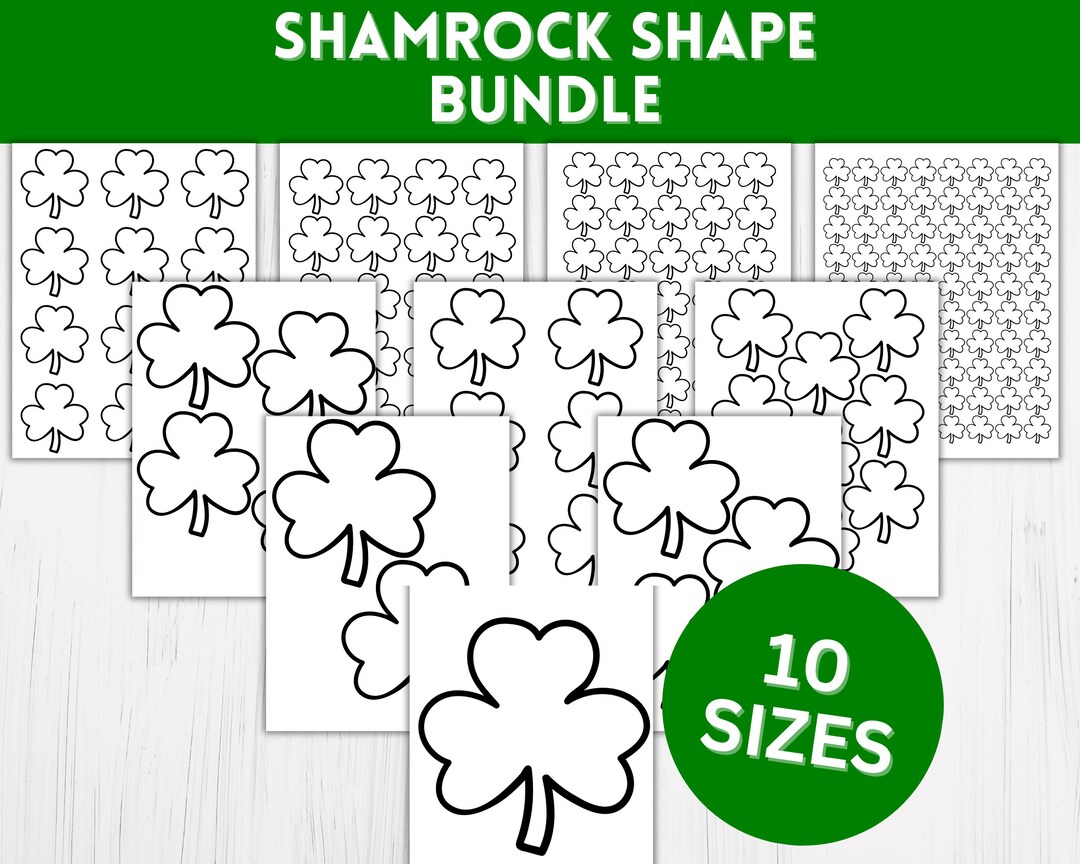 Shamrock Template Bundle: 10 Sizes for St. Patrick's Day Crafts (PDF, PNG) - Etsy