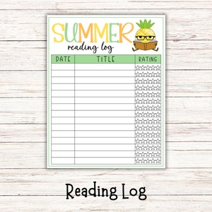 Printable Summer Reading Chart and Tracker, Summer Activities, Summer ...