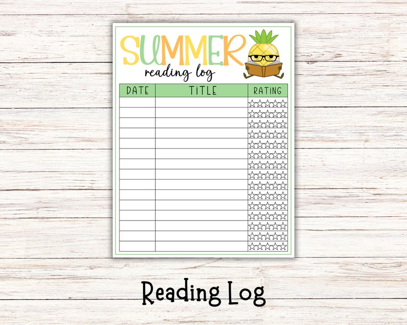 Printable Summer Reading Chart and Tracker, Summer Activities, Summer ...