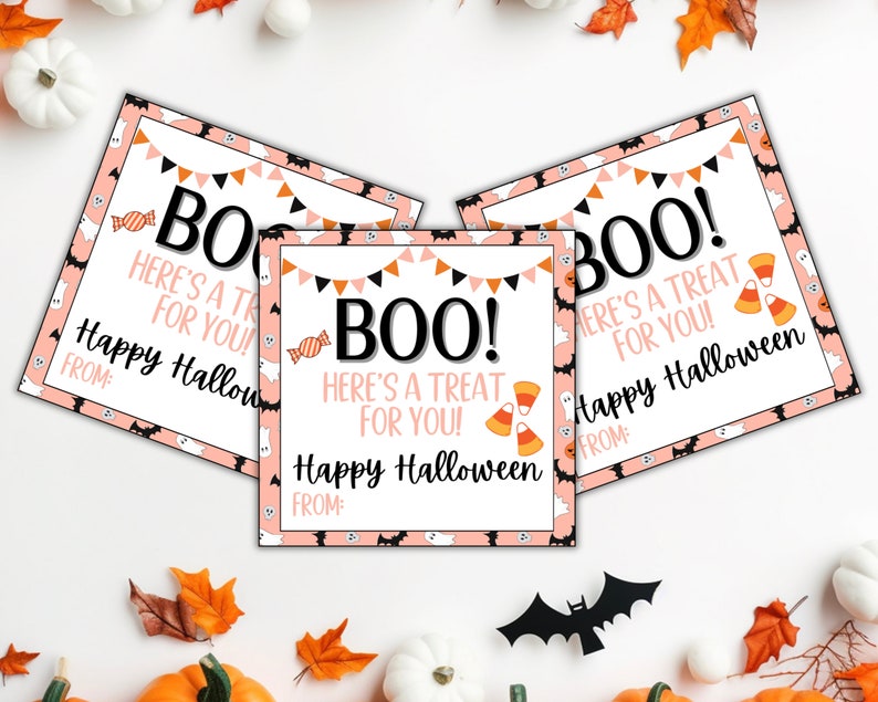 Halloween Treat Tags Printable - Boo Sweet Tags, Trick or Treat Bag ...