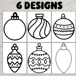 Christmas Ornament Coloring Bundle | Printable Holiday Decorations for ...