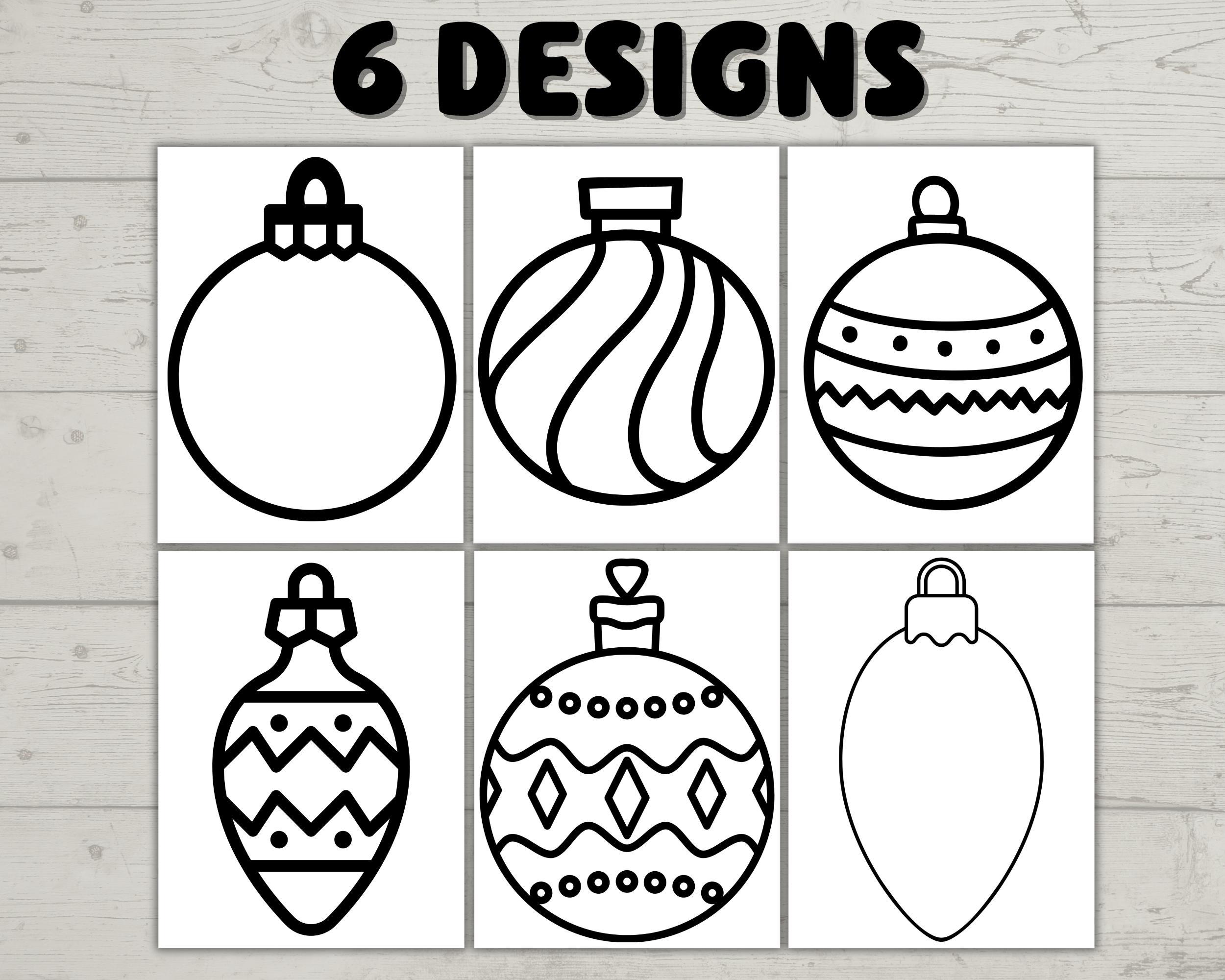 Christmas Ornament Coloring Bundle | Printable Holiday Decorations for ...