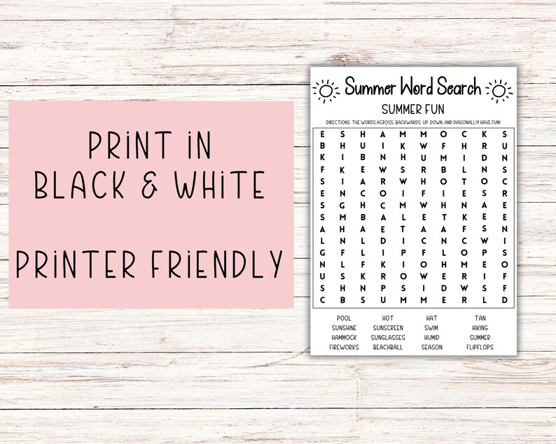 Printable Summer Word Search Bundle, Summer Activity, Summer Themes ...