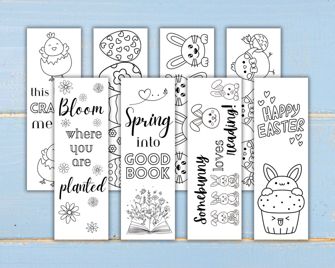 Printable Easter Bookmarks, Easter Bunny & Egg Spring Bookmarks ...