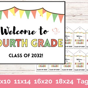Welcome to Fourth Grade Sign & Gift Tags (digital Download) - Etsy