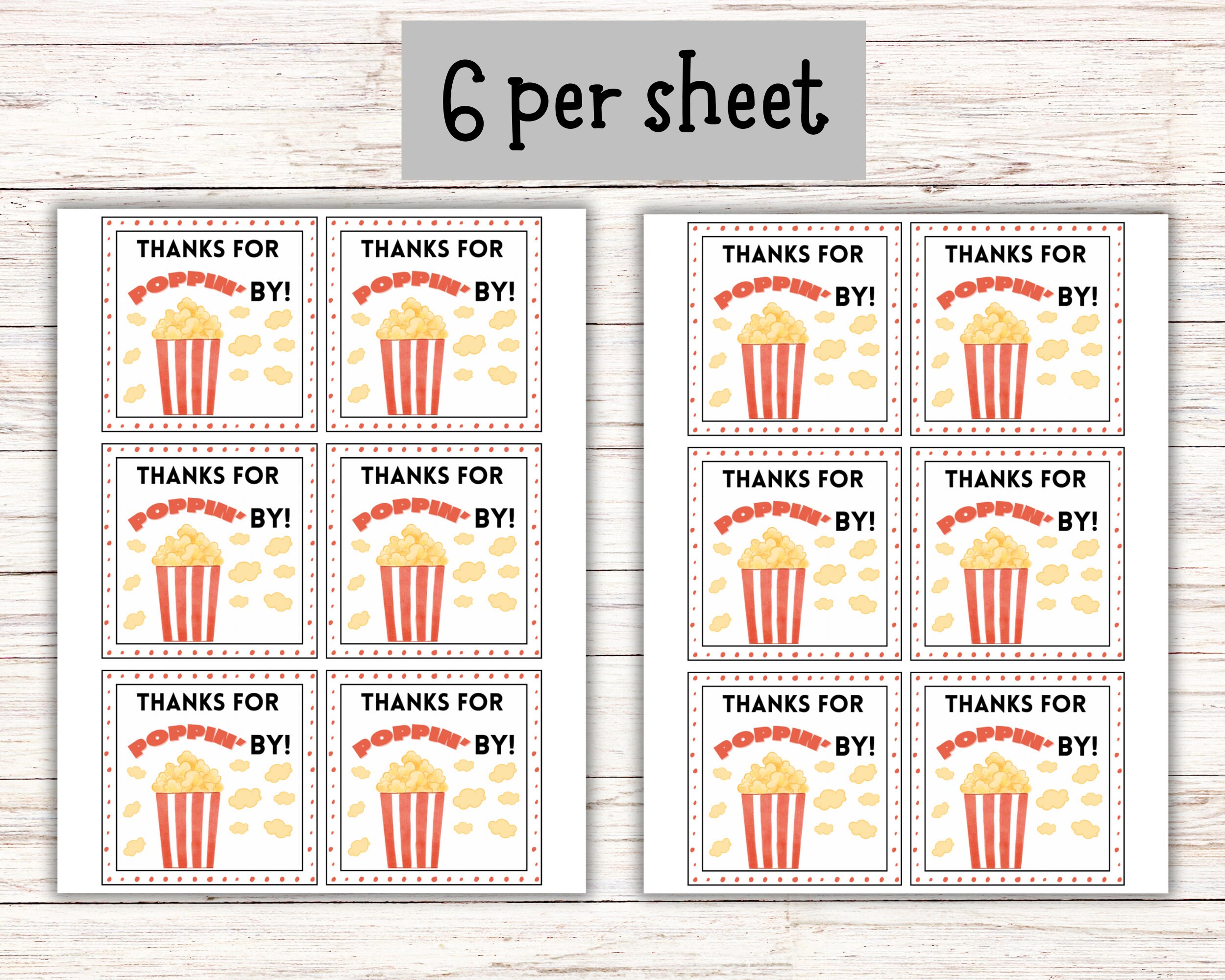Thanks for Poppin' by Printable Gift Tags - Popcorn Thank Gift Tags ...