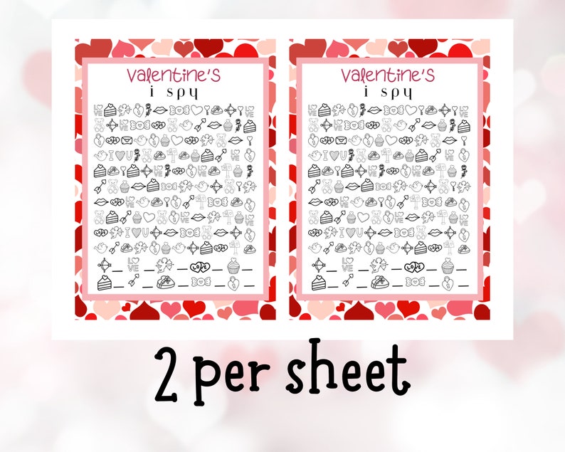 Valentine Day I Spy Game, Valentine's Party Games, Valentines Day ...