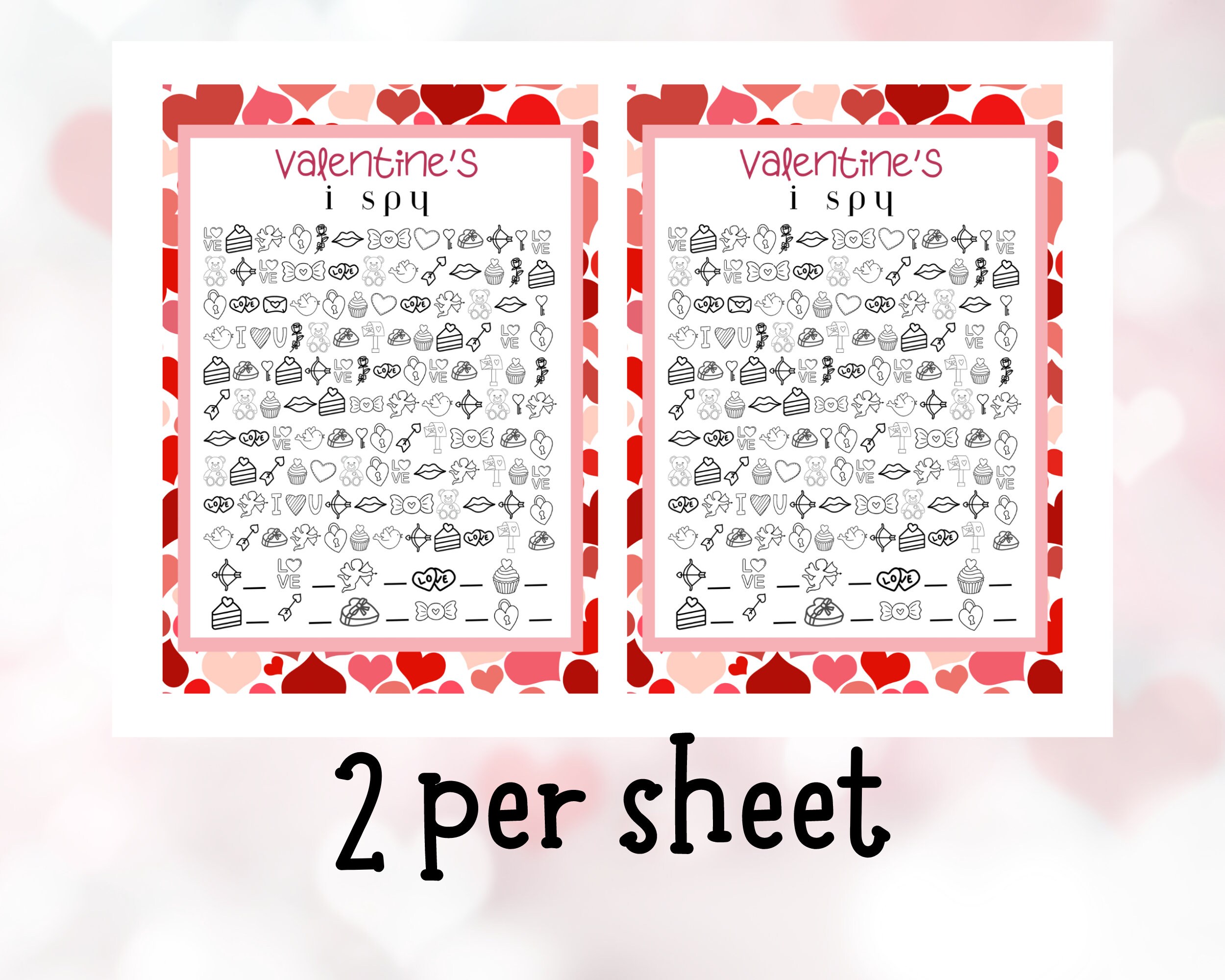 Valentine Day I Spy Game, Valentine's Party Games, Valentines Day ...