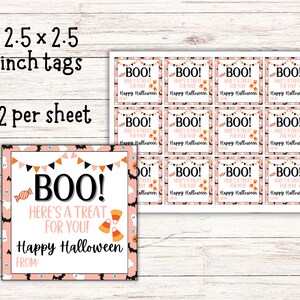 Halloween Treat Tags Printable - Boo Sweet Tags, Trick or Treat Bag ...
