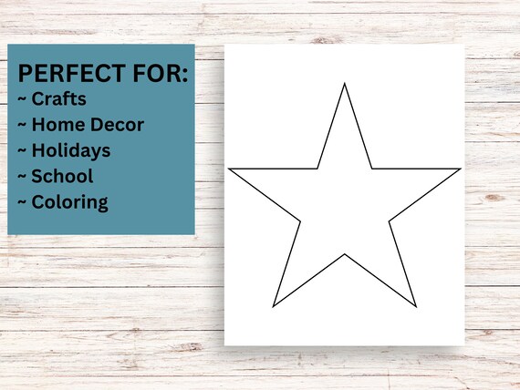 Large Printable Star Shapes Unfinished Wood Large Fat Star Shape