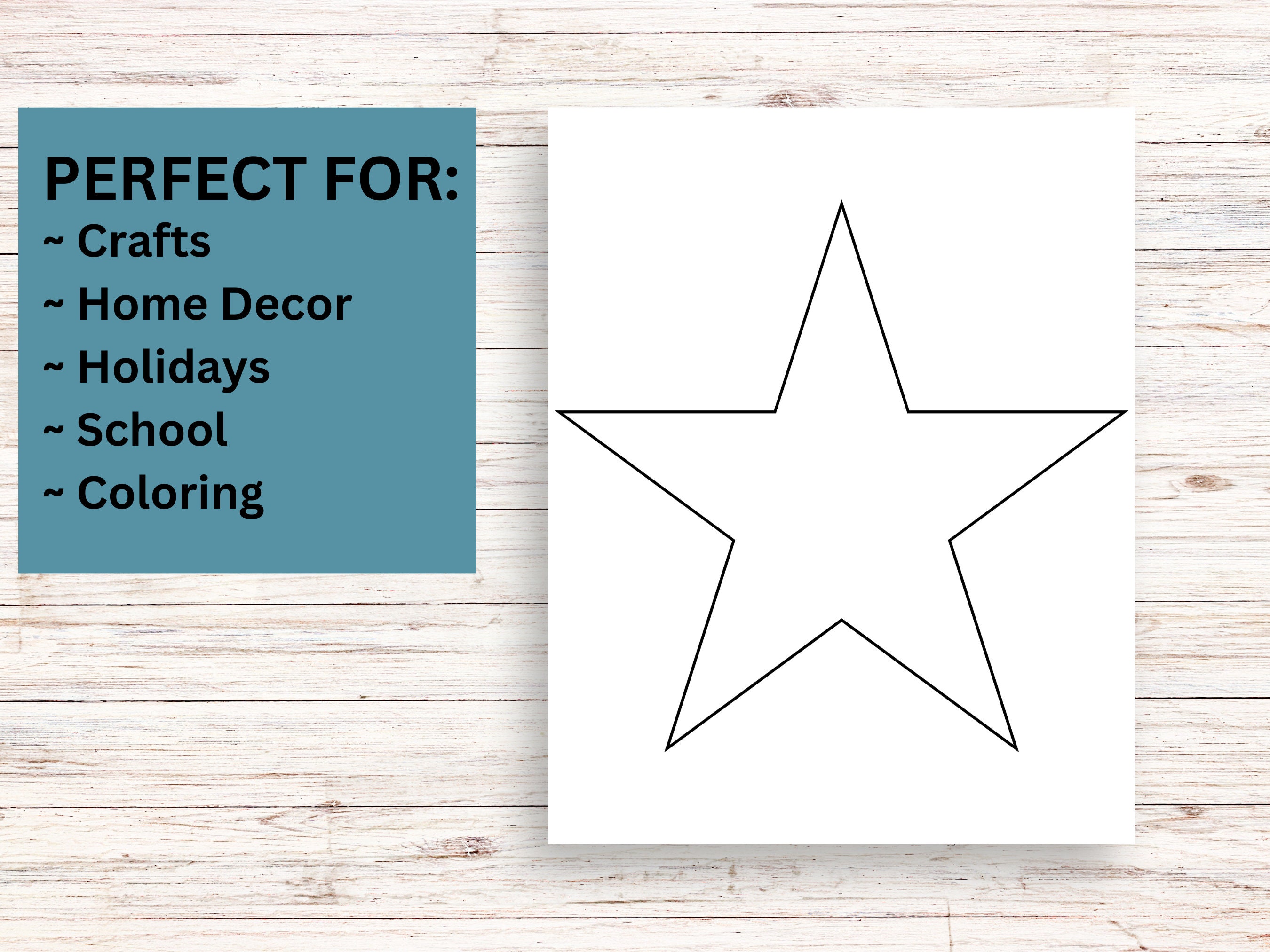 Large Printable Star Template Bundle | 5 Sizes | DIY Crafts ...