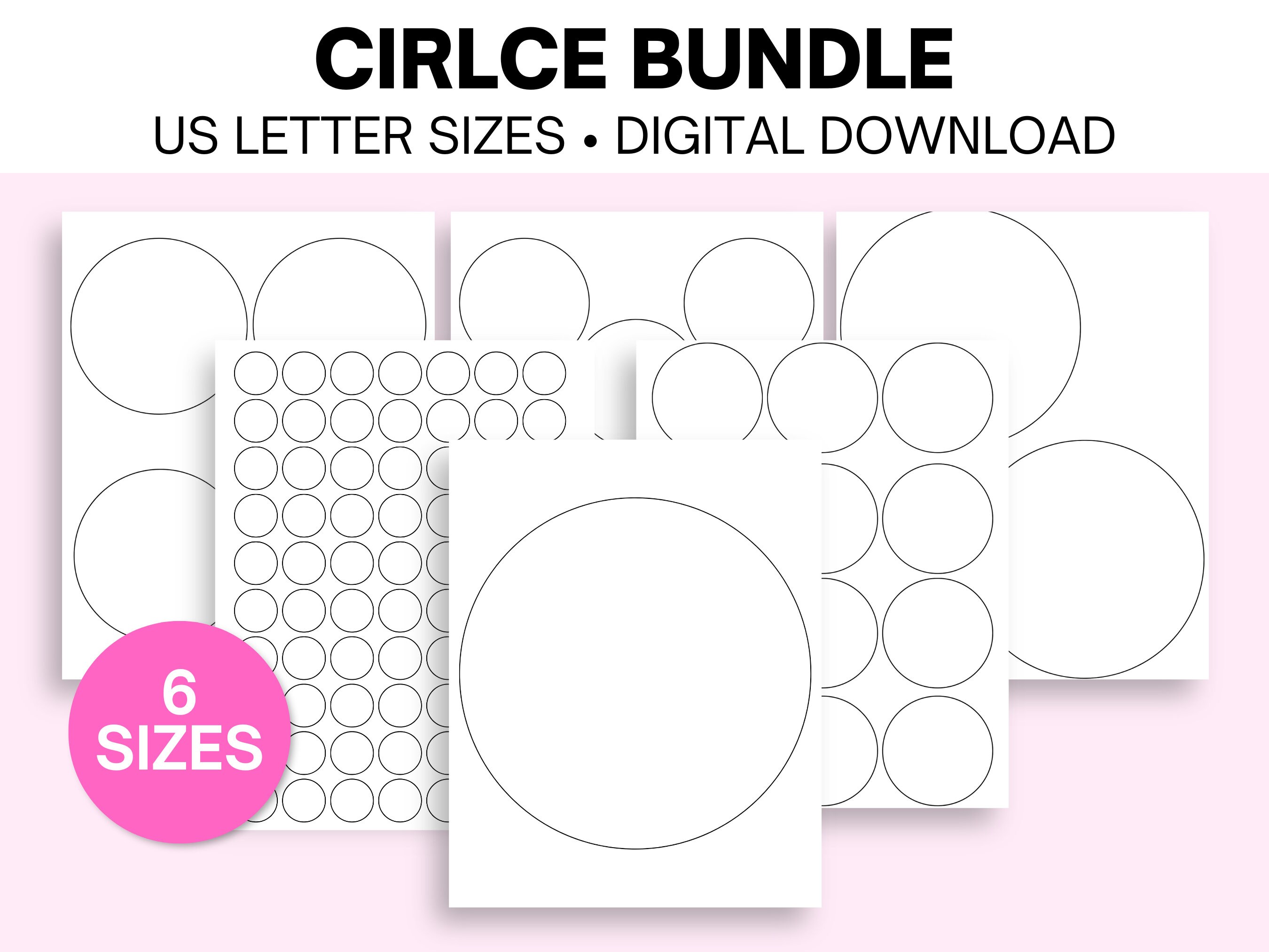 Six Sizes Circle Bundle Template - Blank Round Templates for Kids ...