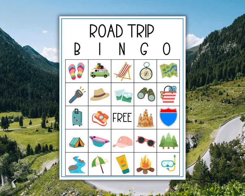 Road Trip Bingo Printable Game | 10 Unique Cards | Fun Travel Activity ...