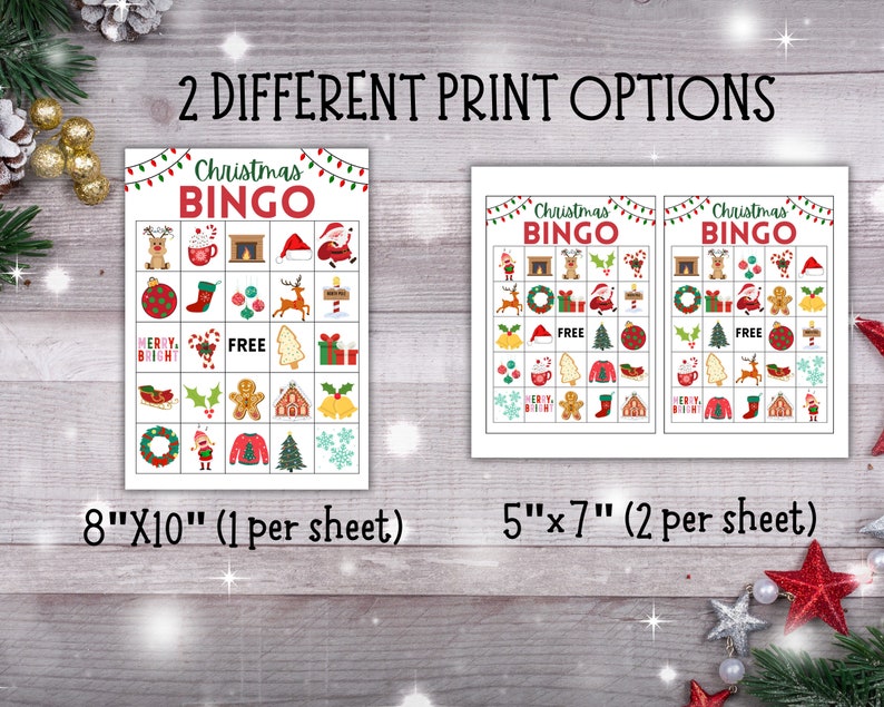 Christmas Bingo - 5x7 & 8x10 Printable - Etsy
