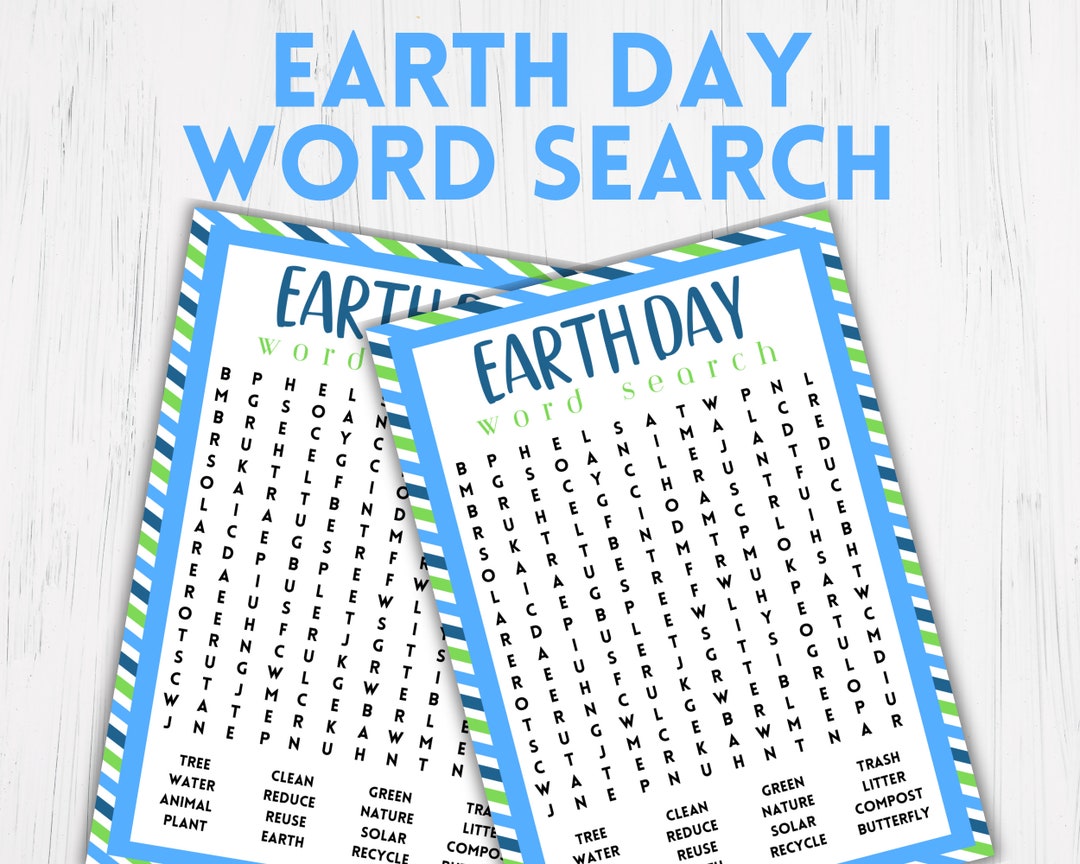 Earth Day Word Search Game, Earth Day Game for Kids, Earth Day Activity ...