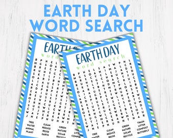 Earth Day Word Search Game, Earth Day Game Kids, Earth Day Activity ...