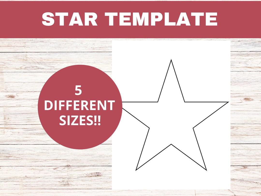 Printable Star Template Bundle, Kids Crafts, Coloring Page, Printable ...