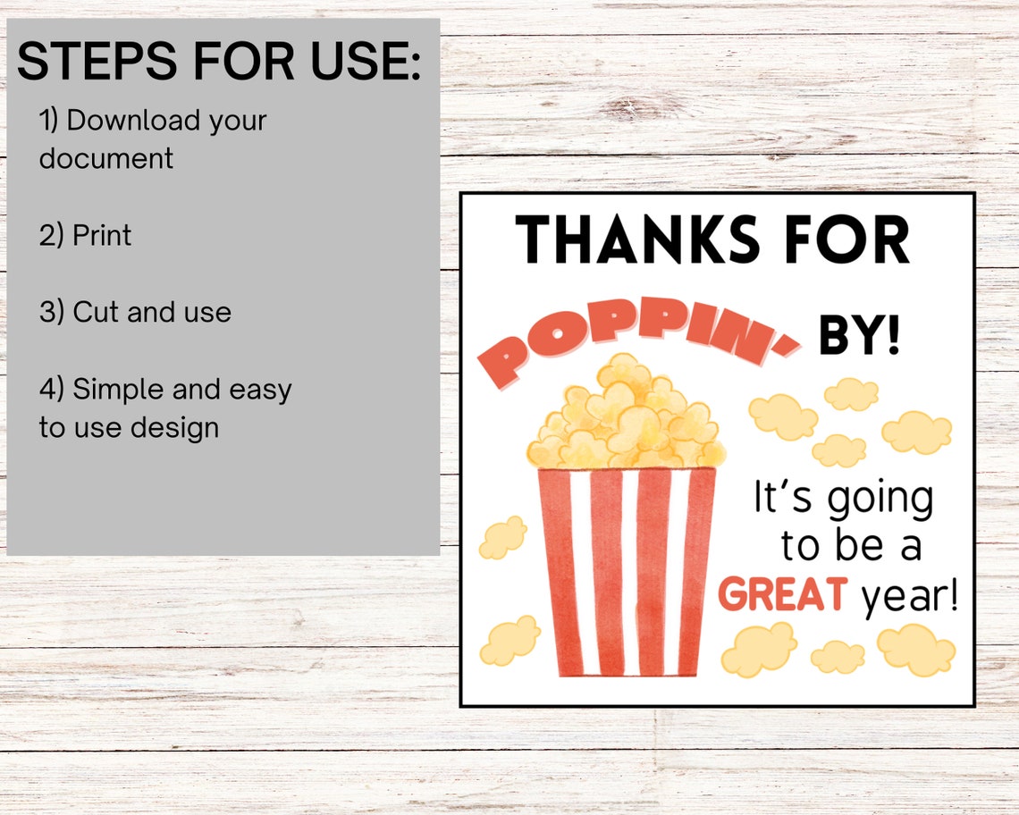 Thanks for Poppin' by Gift Tags for School - Set of 24 -back to School ...