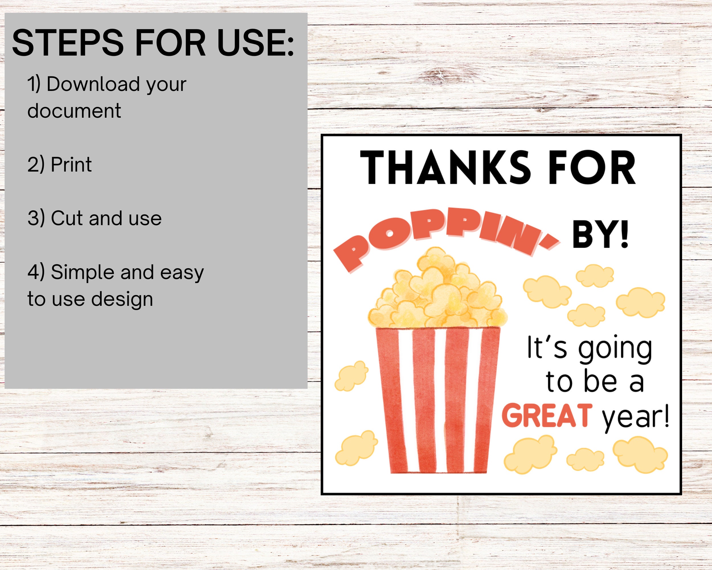 Thanks for Poppin' by Gift Tags for School - Set of 24 -back to School ...