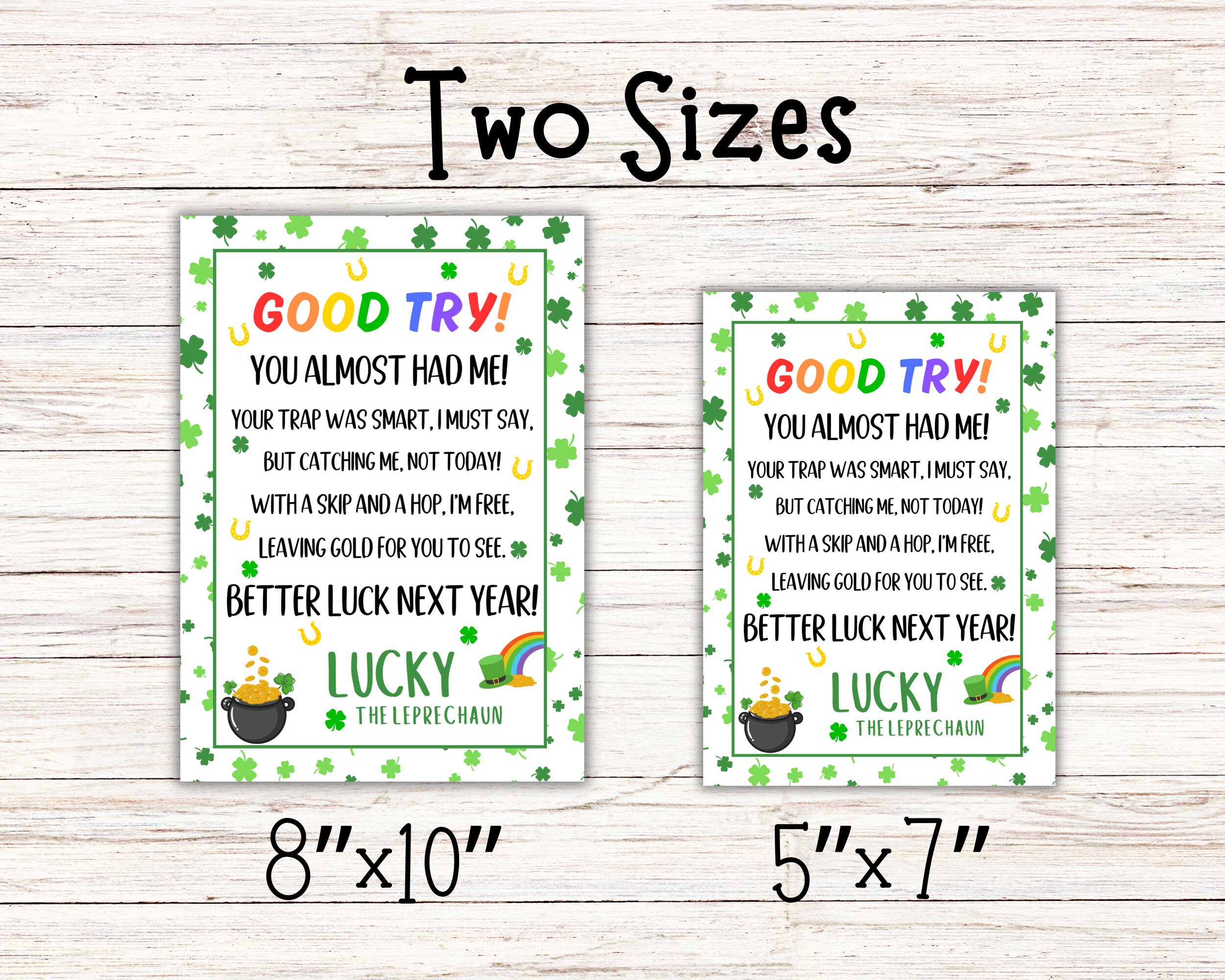 Leprechaun Trap Letter: St Patricks Day Notes for Kids (instant ...