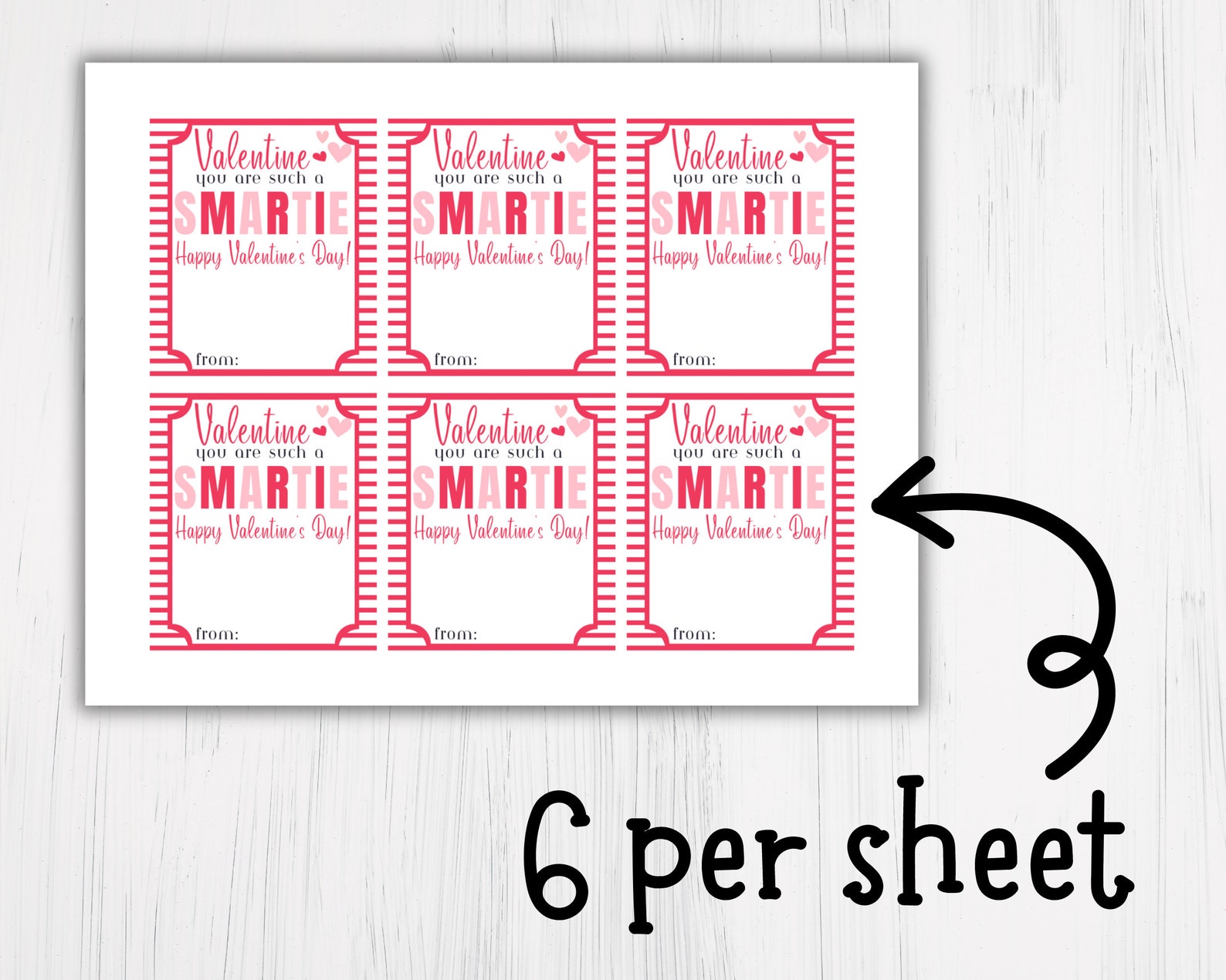 Smartie Valentines Day Printable Tag Bundle, School Valentines Cards ...