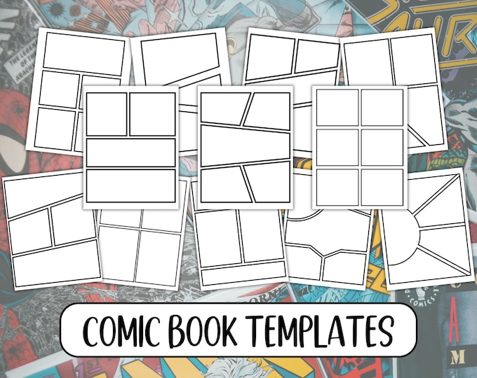 Basic Comic Book Panels With 50 Printable Pages | Manga Panels | Blank ...