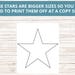 Large Printable Star Template Bundle | 5 Sizes | DIY Crafts ...