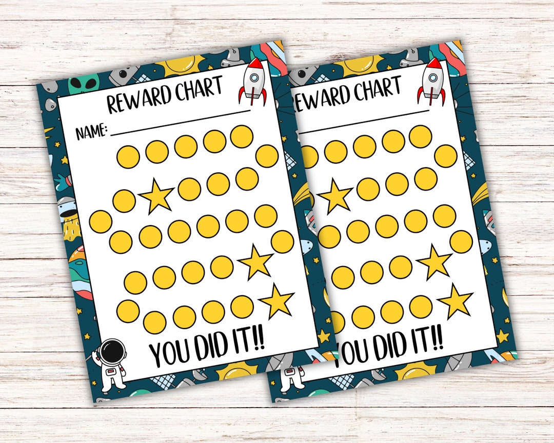 Space Adventure Reward Chart | Printable Galaxy Sticker Chart | Kids ...