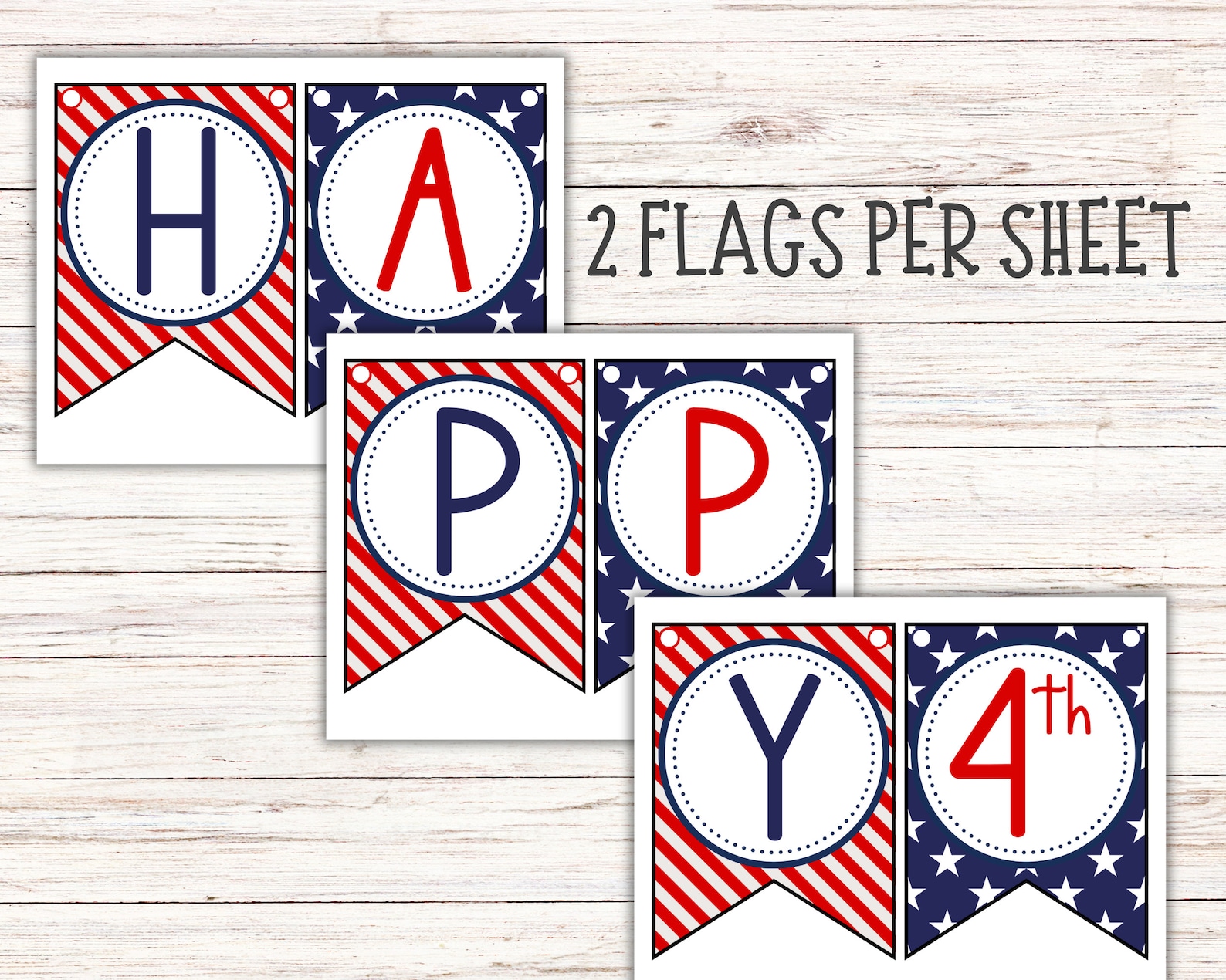 4th of July Banner Printable: Patriotic Party Decor (PDF) - Etsy