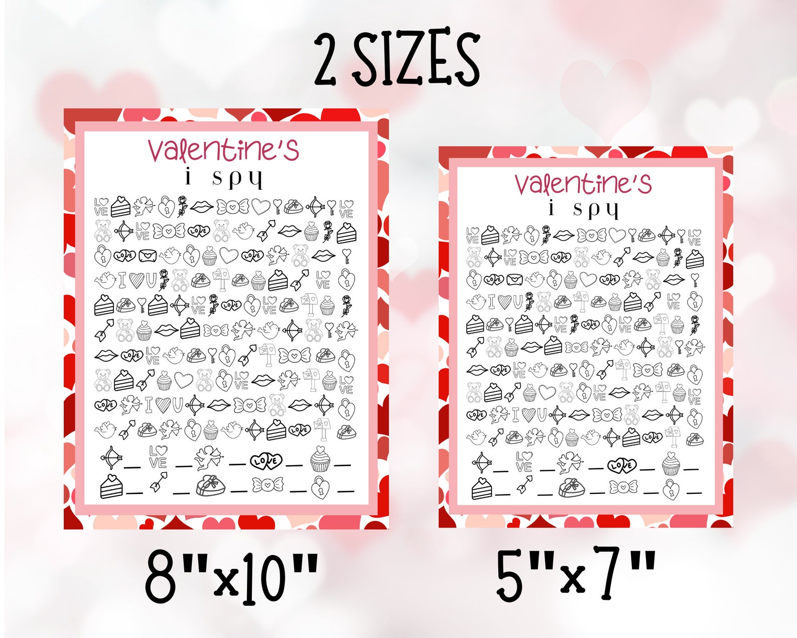 Valentine Day I Spy Game, Valentine's Party Games, Valentines Day ...