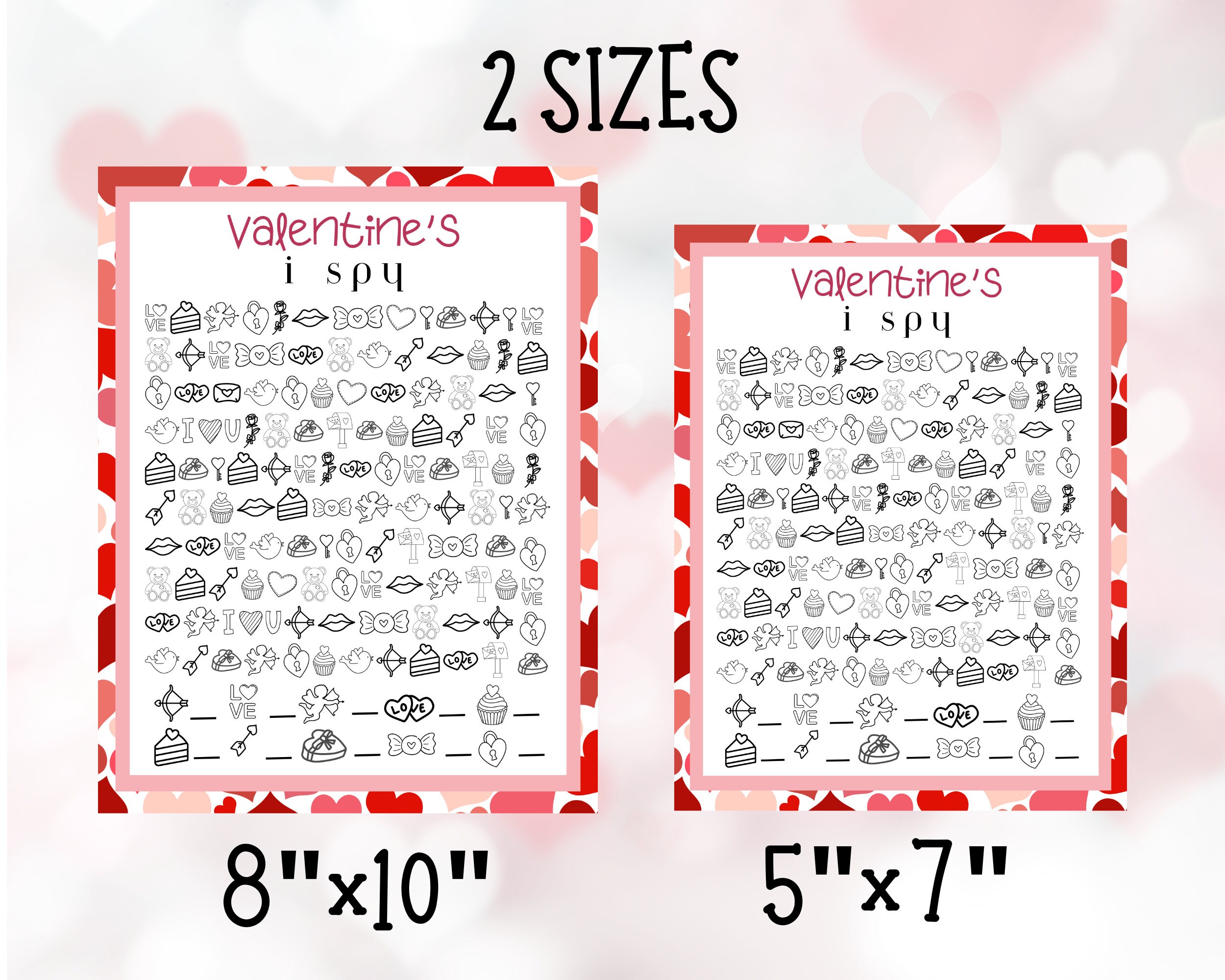 Valentine Day I Spy Game, Valentine's Party Games, Valentines Day ...