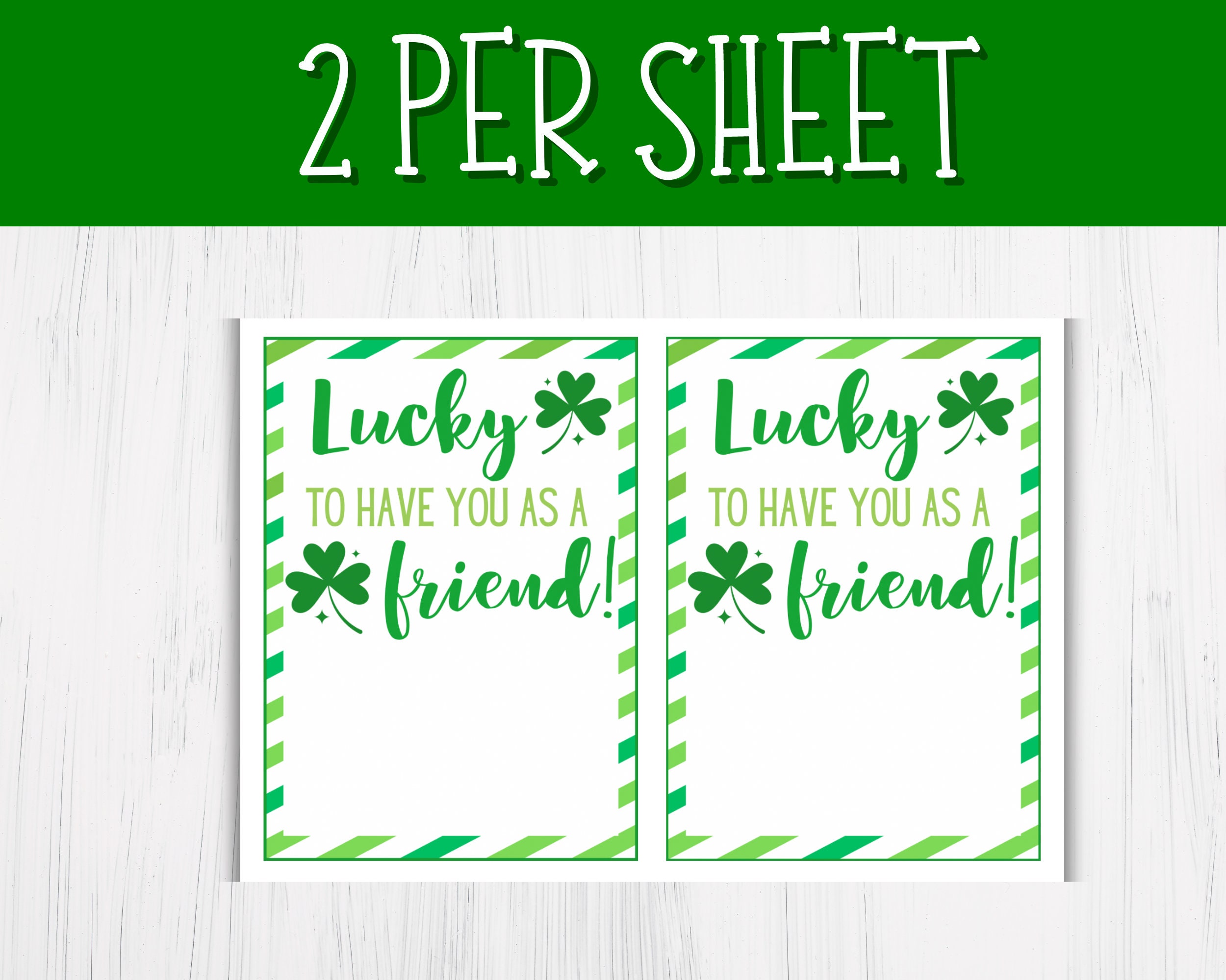 Lucky to Have You as A Friend Printable Card and Gift Card Holder, St ...