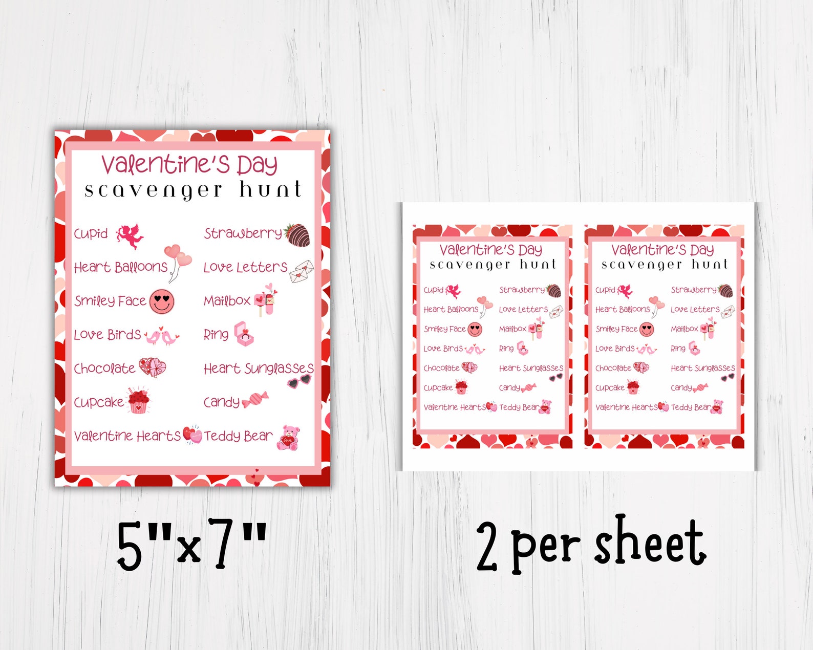 Valentine's Day Scavenger Hunt Printable, Valentine Game for Kids ...
