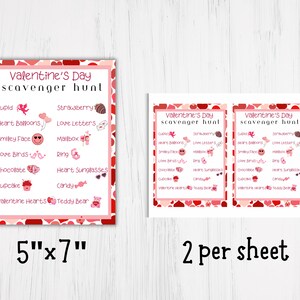 Valentine's Day Scavenger Hunt Printable, Valentine Game for Kids ...