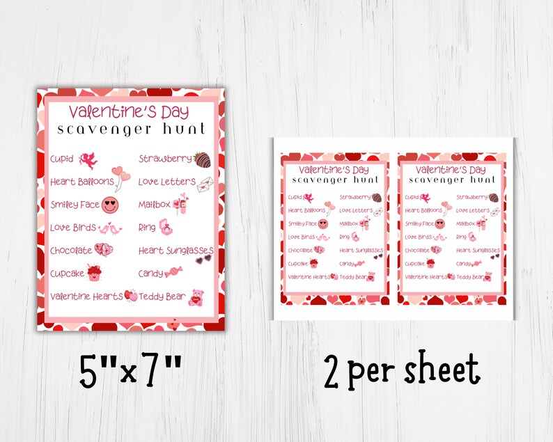 Valentine's Day Scavenger Hunt Printable, Valentine Game for Kids ...