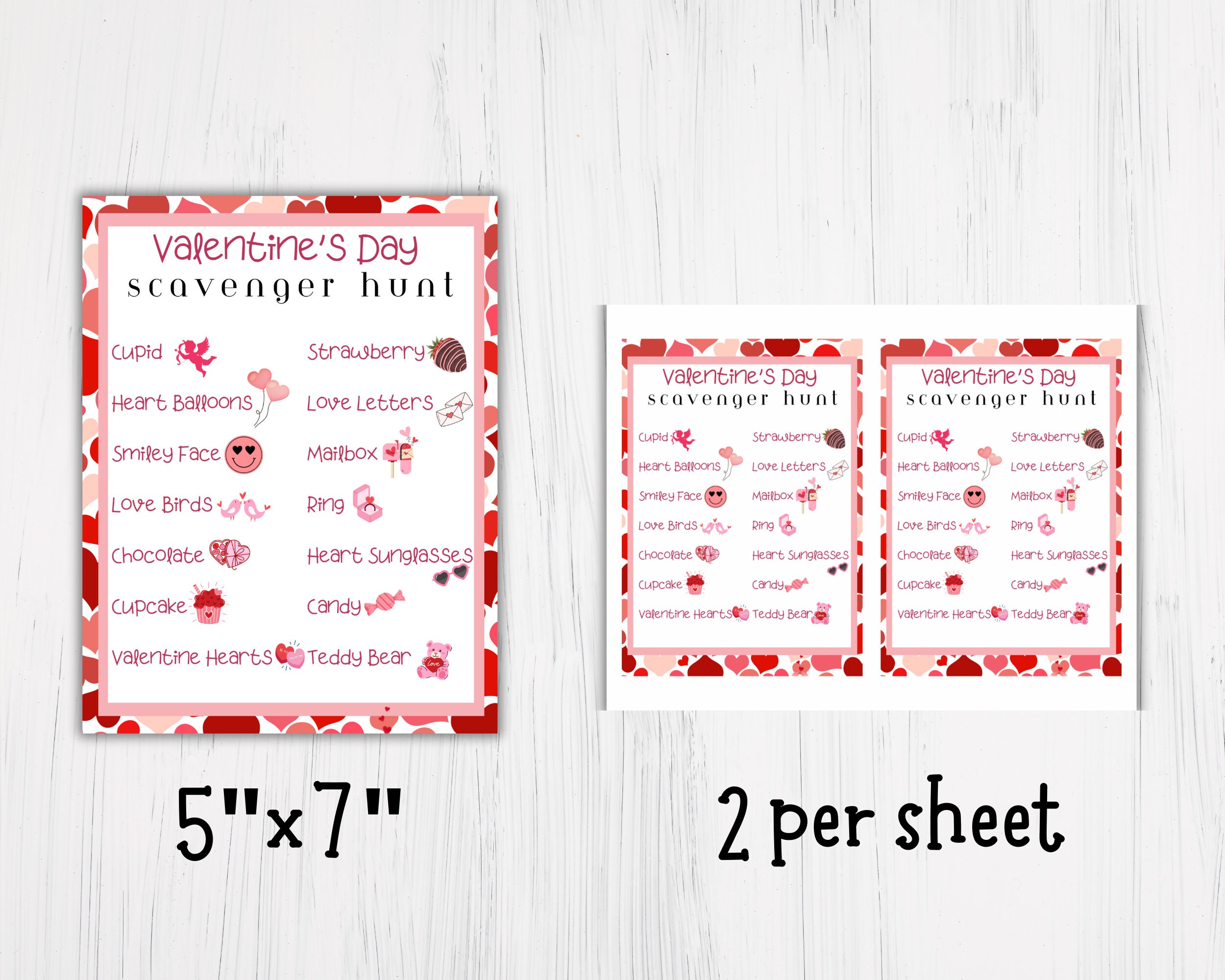 Valentine's Day Scavenger Hunt Printable, Valentine Game for Kids ...