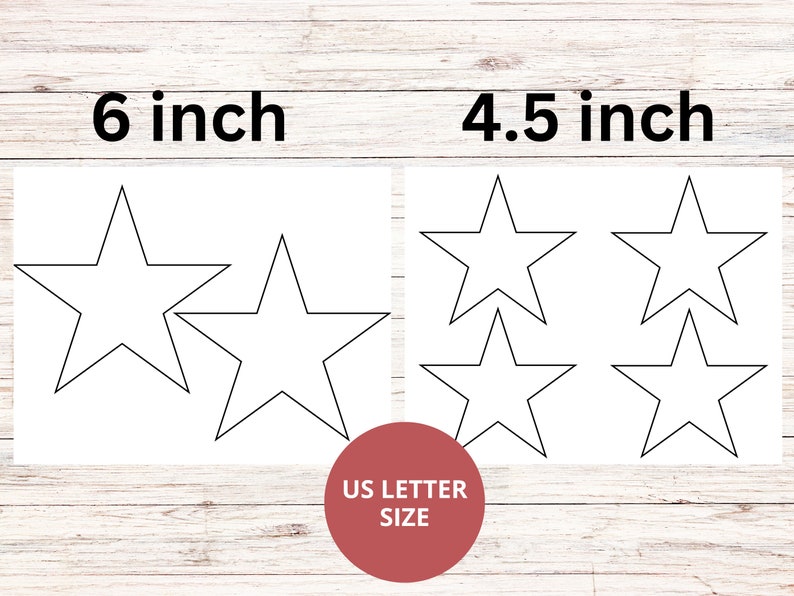 Printable Star Template Bundle, Kids Crafts, Coloring Page, Printable ...