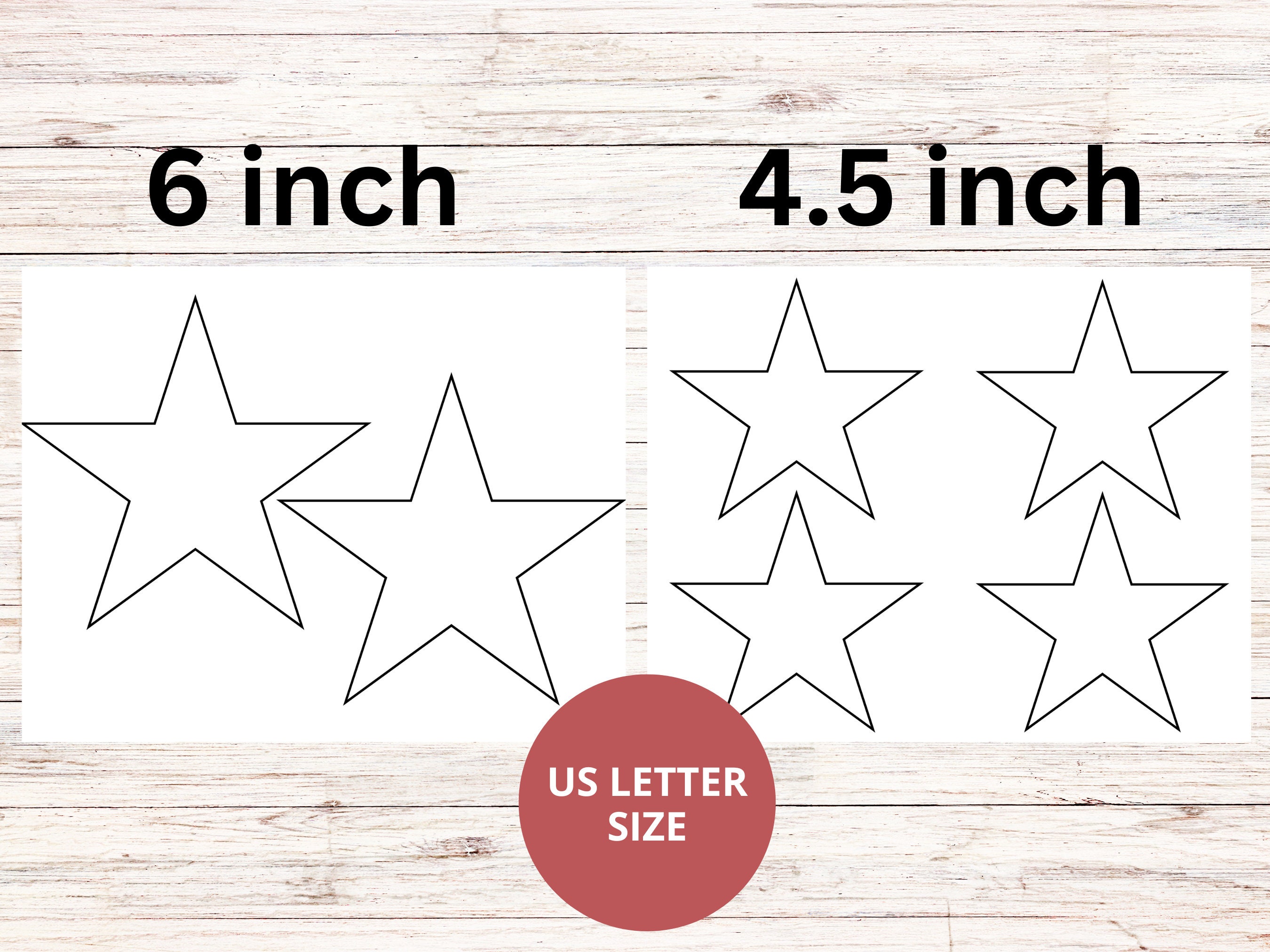 Printable Star Template Bundle, Kids Crafts, Coloring Page, Printable ...