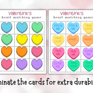 Valentine's Heart Matching Game - Fun and Educational Activity - Etsy