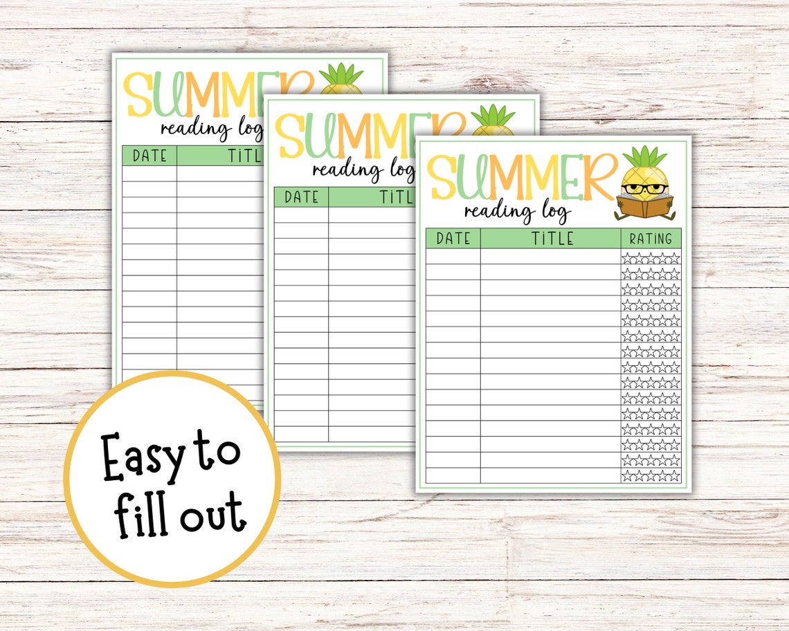 Printable Summer Reading Chart and Tracker, Summer Activities, Summer ...