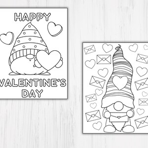 Valentine Activity Craft, Valentine Coloring Pages, Valentine Gnomes ...