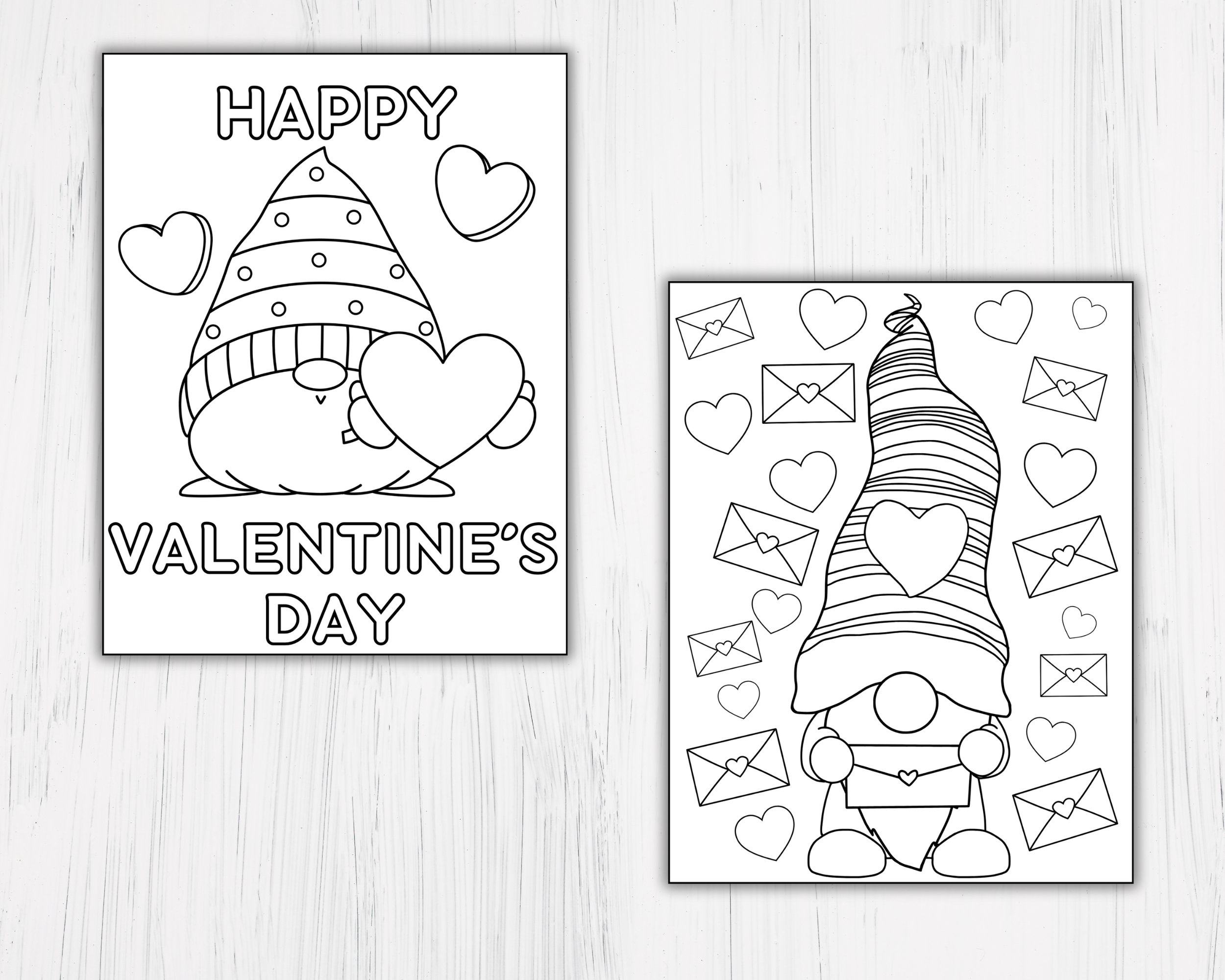 Valentine Activity Craft, Valentine Coloring Pages, Valentine Gnomes ...