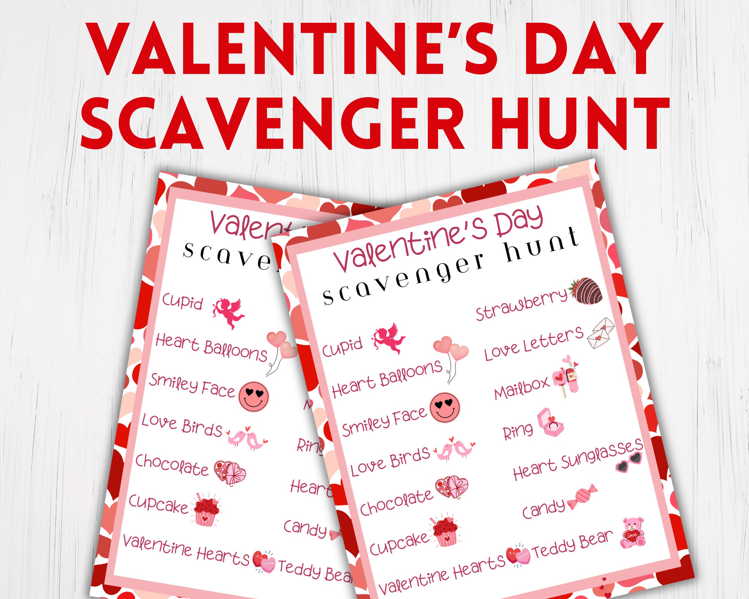 Valentine's Day Scavenger Hunt Printable, Valentine Game for Kids ...
