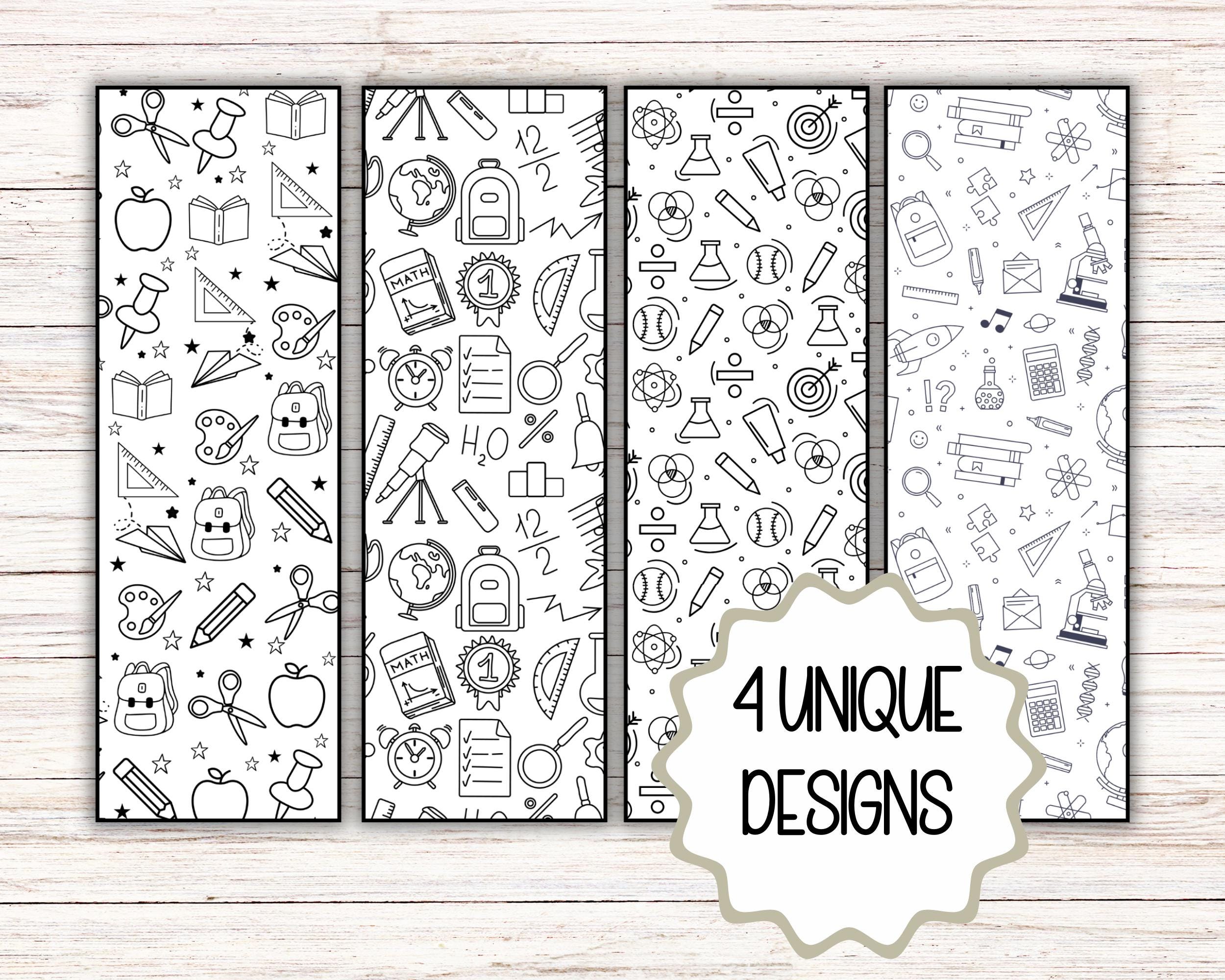 Back to School Coloring Bookmarks: Classroom Activity, Printable (PDF ...