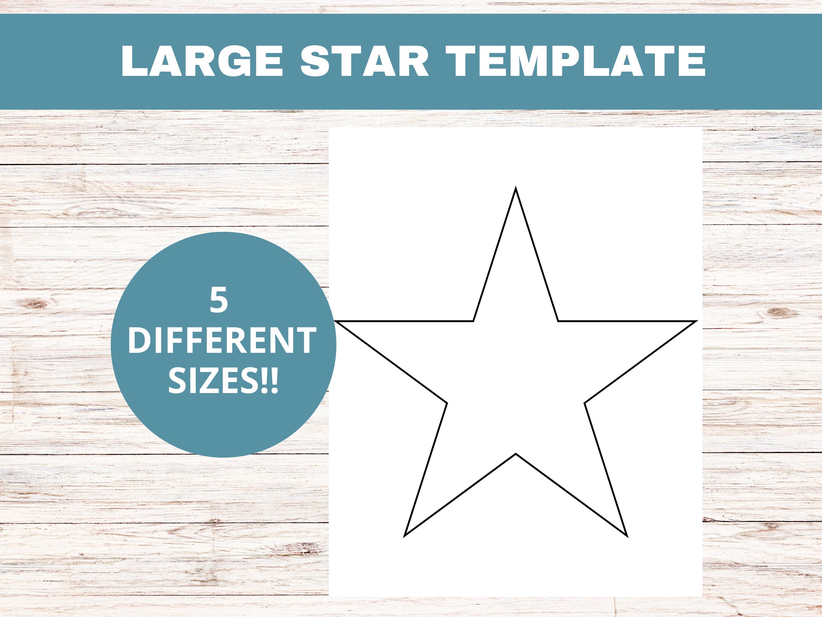 Large Printable Star Template Bundle | 5 Sizes | DIY Crafts ...