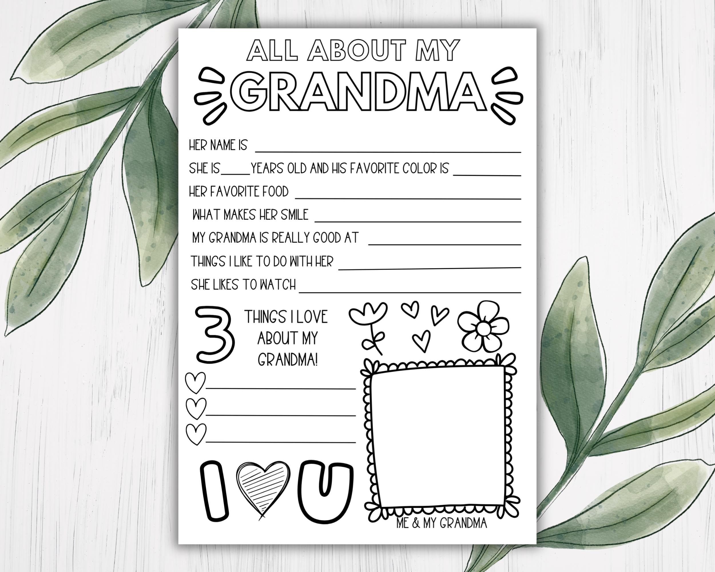 All About Grandma Questionnaire – Printable Mother’s Day Activity ...