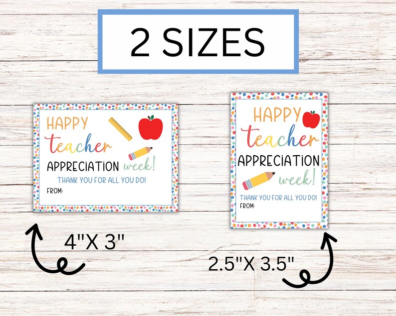 Teacher Appreciation Gift Tags: Printable Thank You Favor (PDF) - Etsy