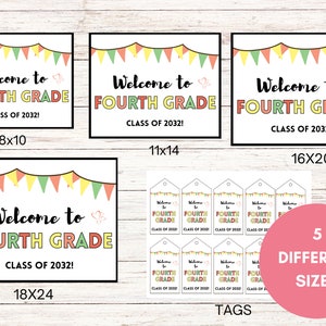Welcome to Fourth Grade Sign & Gift Tags (digital Download) - Etsy
