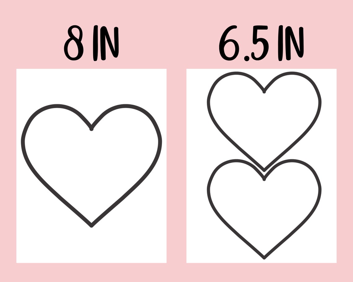 Heart Shape Printable Bundle, Love Symbol Templates, DIY Crafts Instant ...