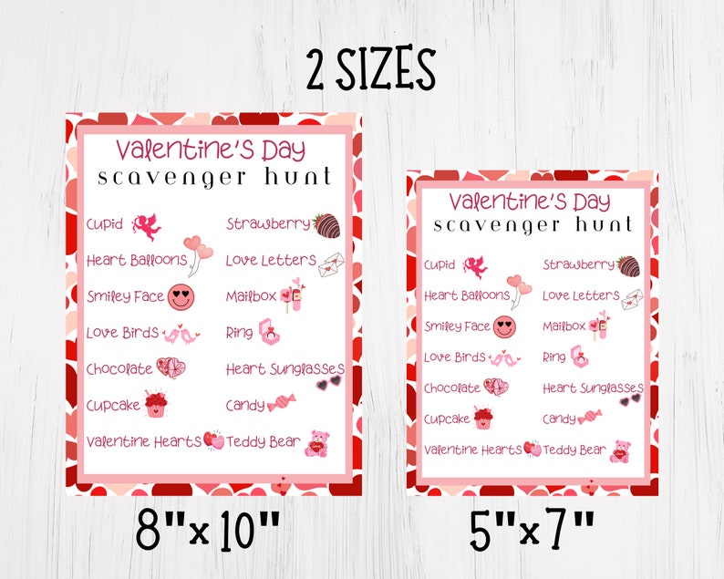 Valentine's Day Scavenger Hunt: Kids Classroom Game (printable) - Etsy